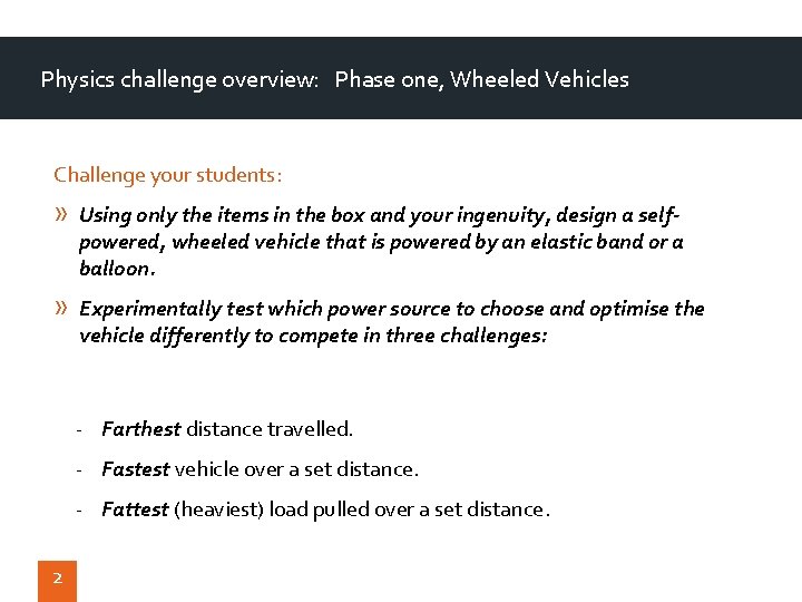 Physics Wheeled and levitating vehicles STEM Box Challenge