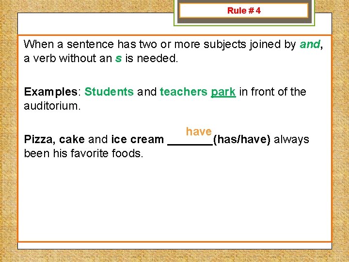 SubjectVerb Agreement Rule 1 Basic Principle Singular subjects