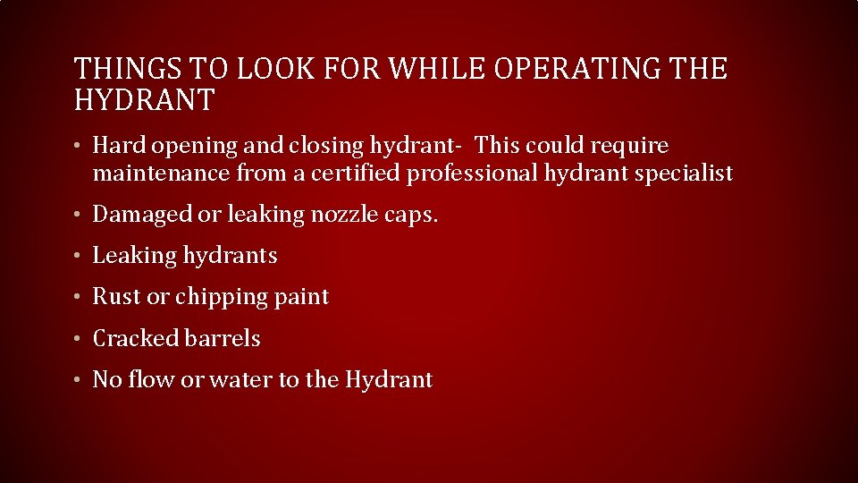 OPERATING FIRE HYDRANTS DSW PROPERATION OF MUELLER SUPER