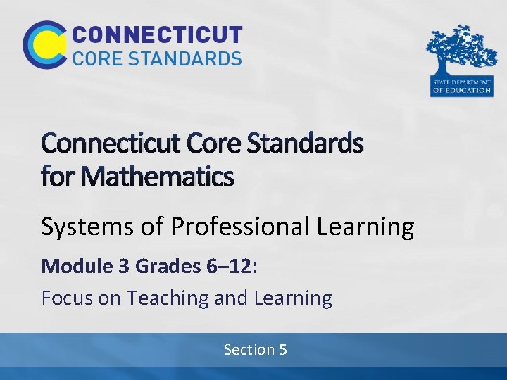 Connecticut Core Standards for Mathematics Systems of Professional