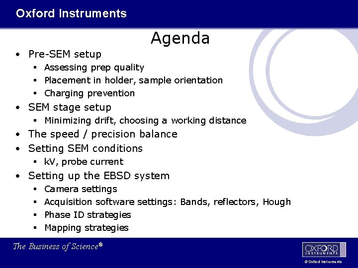Oxford Instruments Techniques hints and tips for maximizing