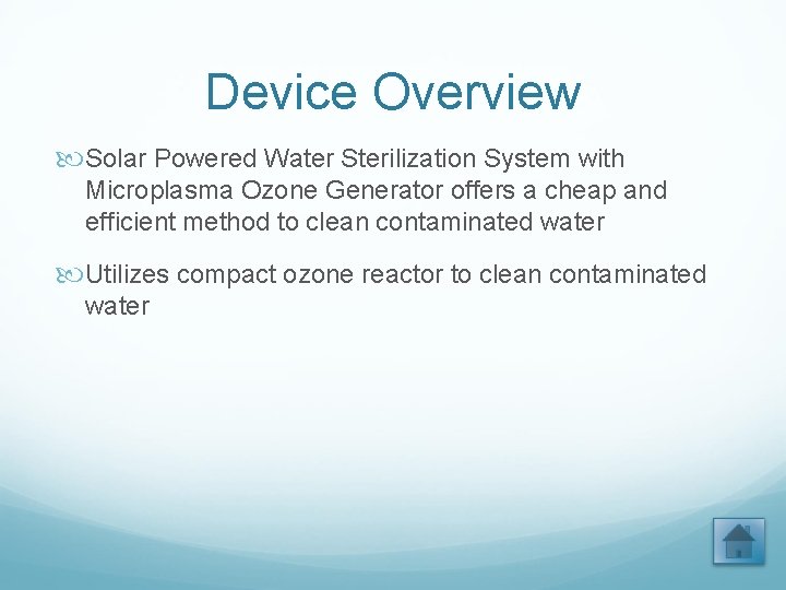 Solar Powered Water Sterilization System with Microplasma Ozone
