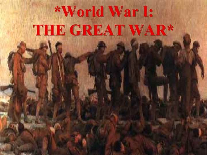 World War I THE GREAT WAR 1 Europe
