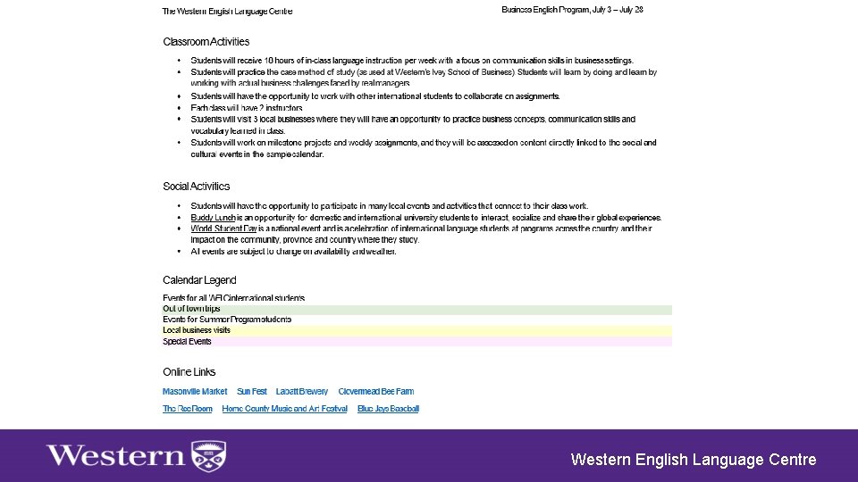 Western English Language Centre Western English Language Centre