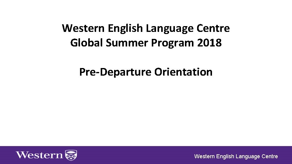 Western English Language Centre Western English Language Centre