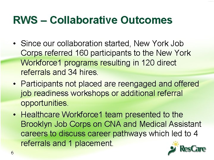 Job Corps Career Center Collaboration Case Study New
