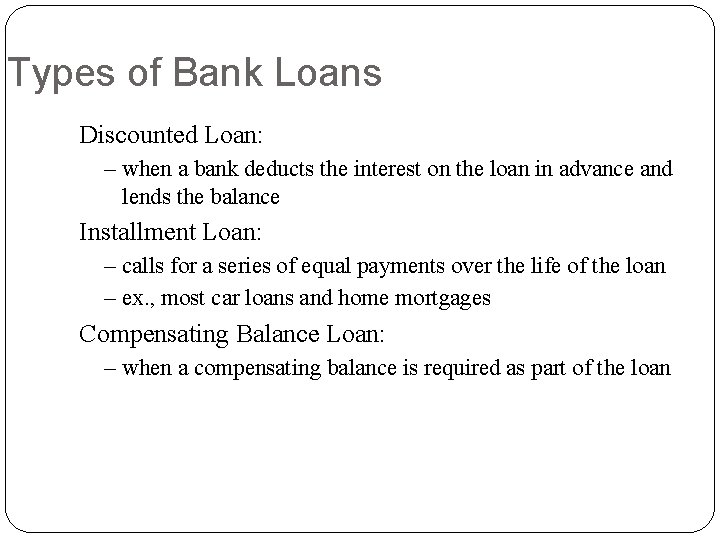 Chapter 8 Sources of ShortTerm Financing Chapter 8