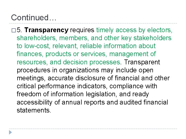 Seven Pillars of Good Governance What is Governance