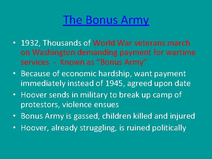 Unit 5 Section 11 The Great Depression Causes