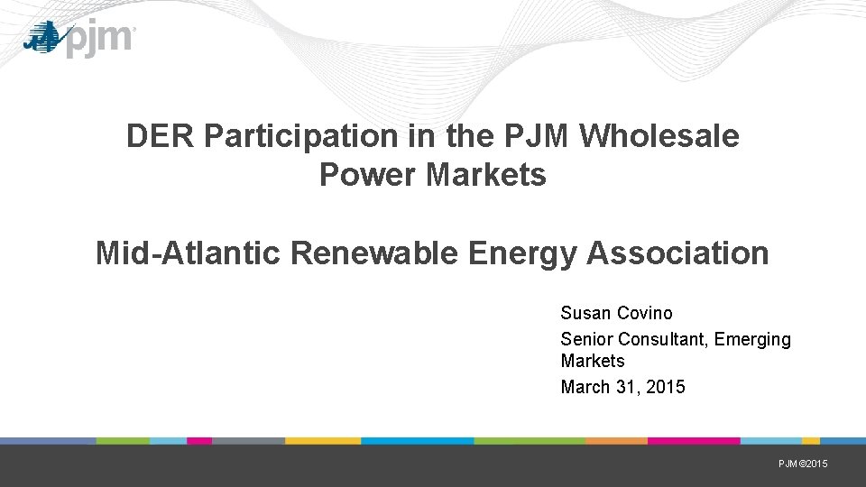 DER Participation in the PJM Wholesale Power Markets