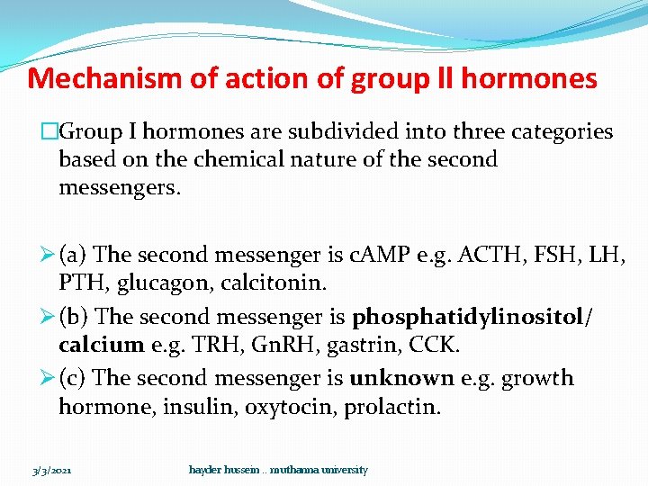 Hormones Endocrine system Muthanna Universityvetmedicine college ...