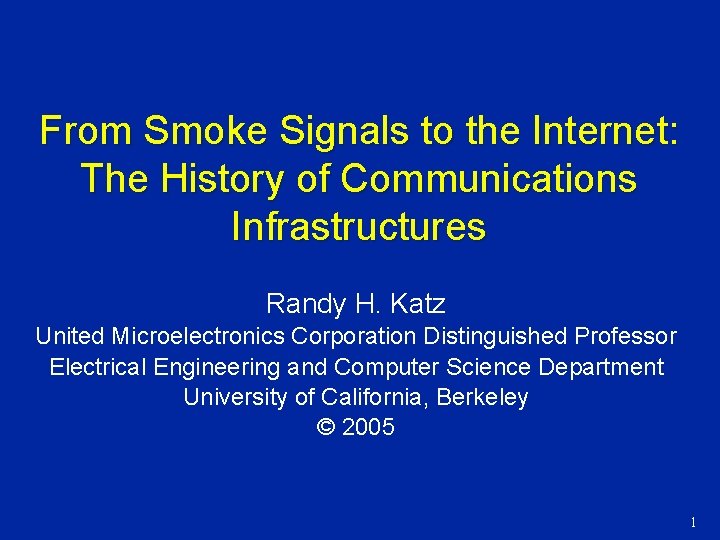 From Smoke Signals to the Internet The History