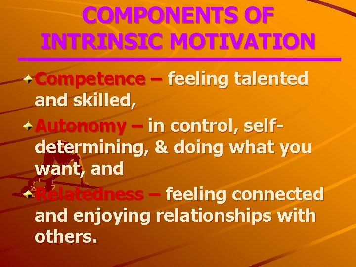 INTRINSIC MOTIVATION FUELING THE PASSION Damon Burton University