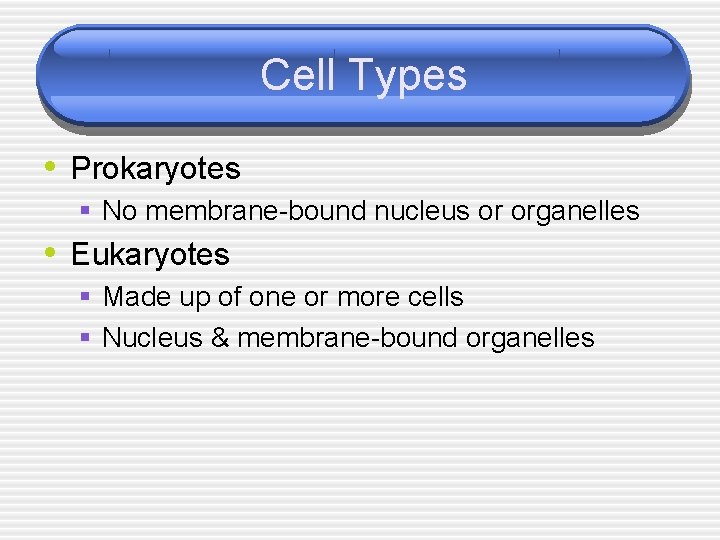 Characteristics of Living Things All organisms are made