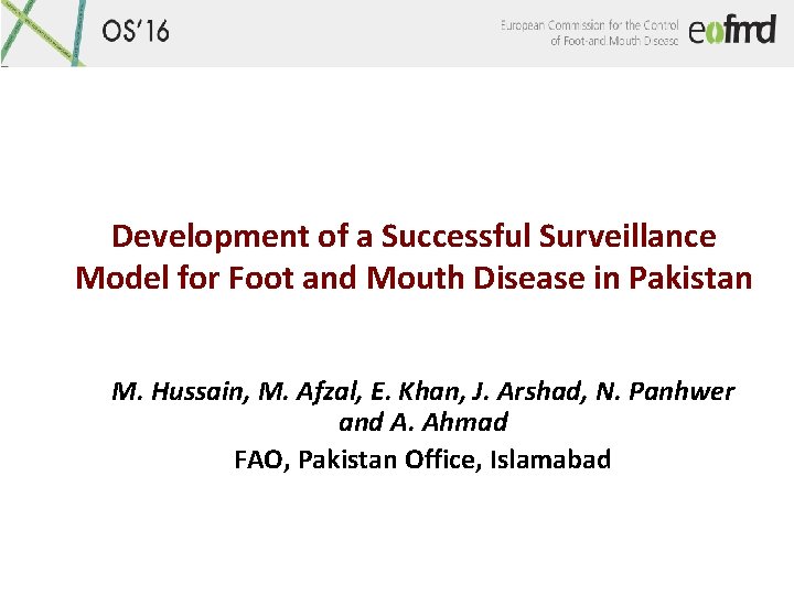 Development of a Successful Surveillance Model for Foot