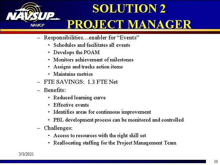 NAVAL INVENTORY CONTROL POINT PBL SUBTEAM OUTBRIEF 3