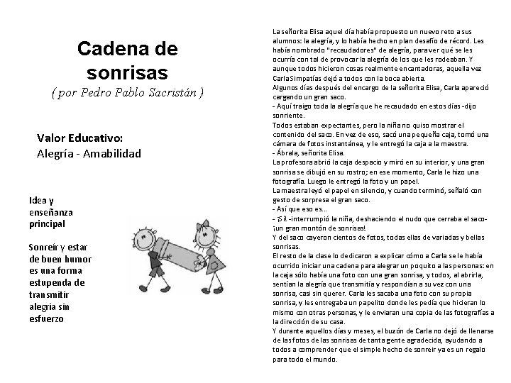 Cuentos clasificados por valores alegra amabilidad amistad amor