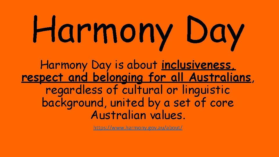 Harmony Day What does it mean to you