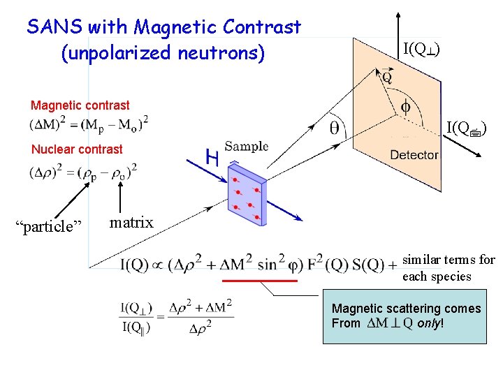 SANS with Magnetic Contrast neutron magnetic moment Neutrons
