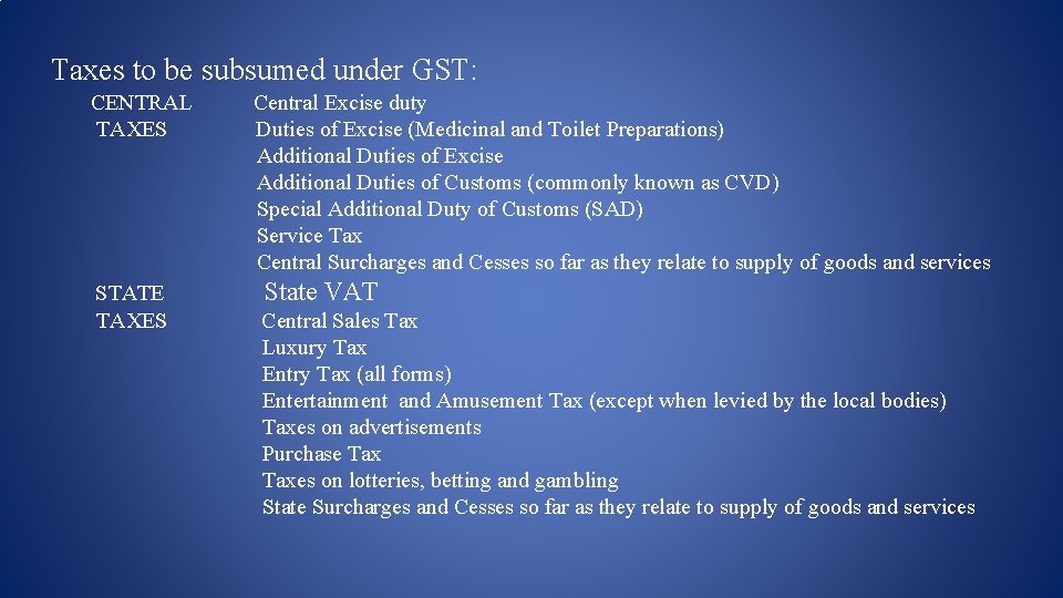 OVERVIEW OF GST MEENAL BHOSALE IRS ADDITIONAL COMMISSIONER