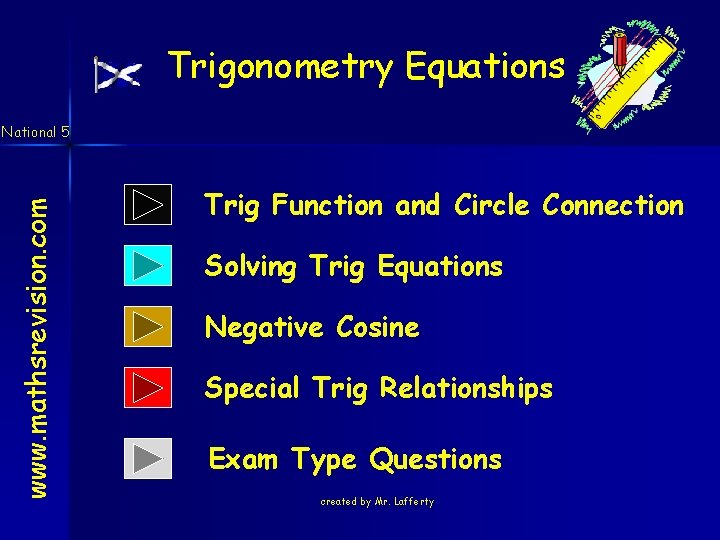 Trigonometry Equations www mathsrevision com National 5 Trig
