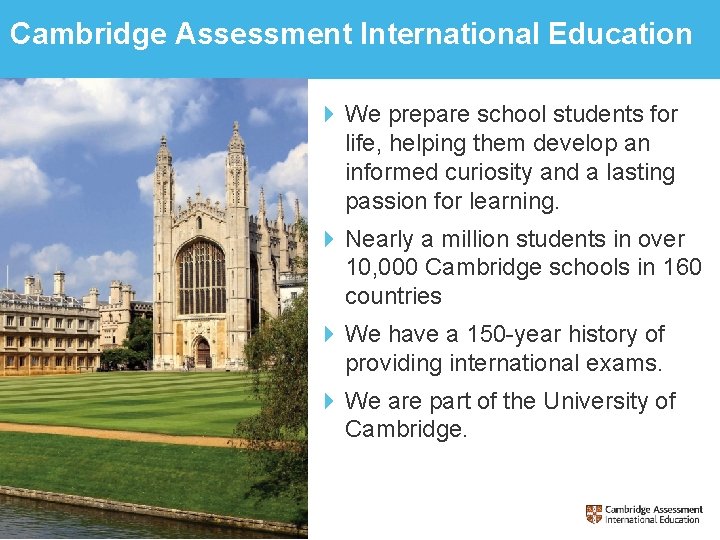 Cambridge Lower Secondary An introduction for parents Presenter