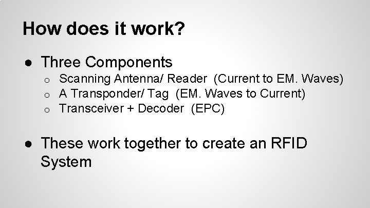 Team 7 Technical Presentation RFID Technology Team Members