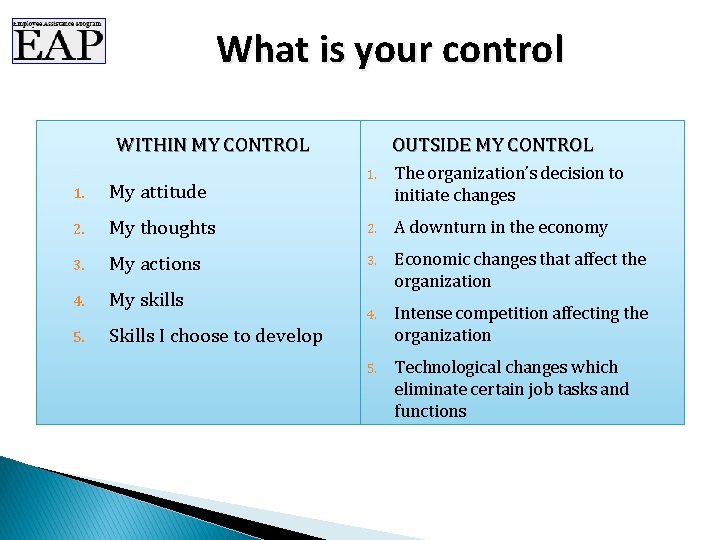 Managing the Stress of Change at Work Employee
