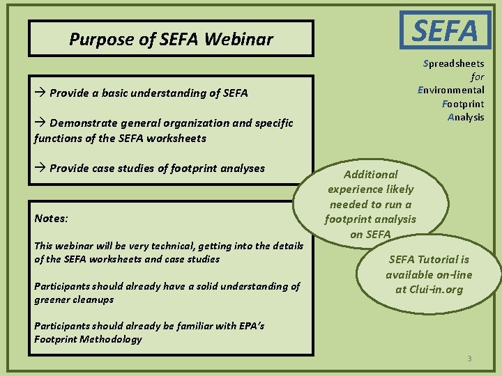 Estimating Environmental Footprints Using SEFA EPA Webinar 22