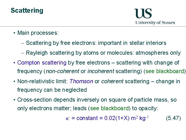 Stellar Structure Section 5 The Physics of Stellar