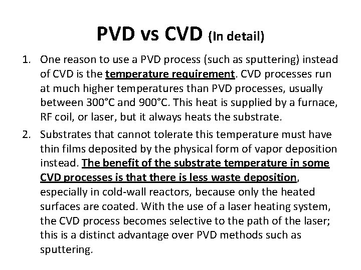 WEEK 12 Coating technology Chemical Vapour Deposition CVD