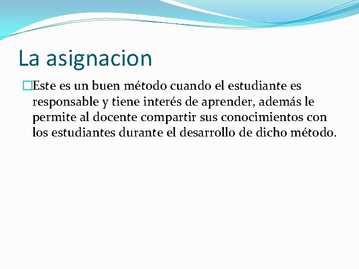 El uso del proyecto y la asignacion como