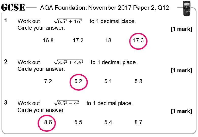 Using a Calculator Foundation GCSE Questions AQA These