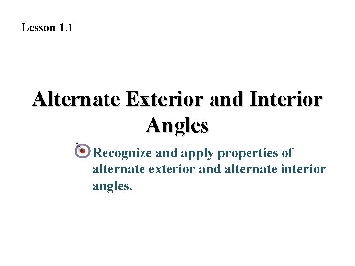 Lesson 1 1 Core Focus on Geometry Alternate