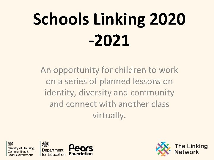 Schools Linking 2020 2021 An opportunity for children