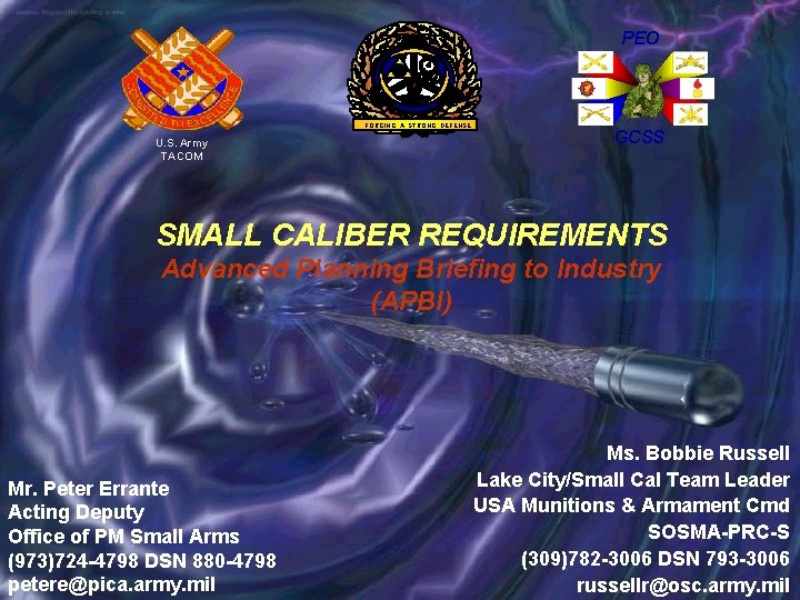 PEO FORGING A STRONG DEFENSE U S Army