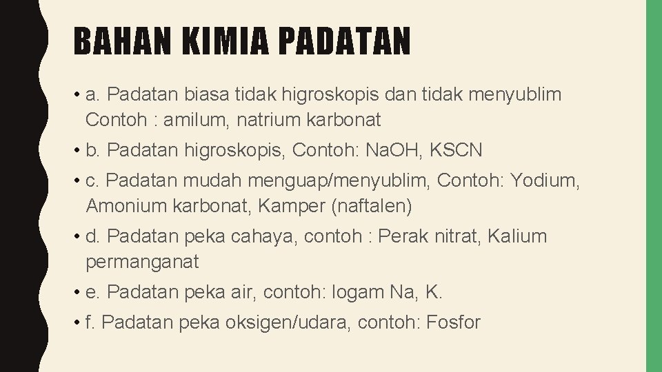 Pengenalan dan Pemeliharaan Bahan di Laboratorium Kimia Oleh