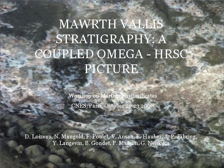 MAWRTH VALLIS STRATIGRAPHY A COUPLED OMEGA HRSC PICTURE