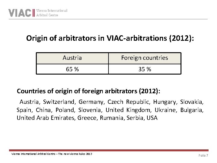 Vienna as an international arbitration venue www viac
