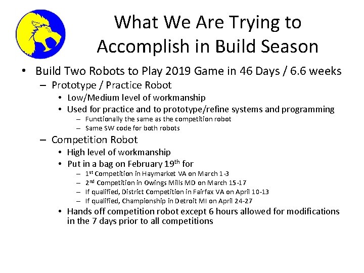 FIRST Robotics Competition Team 2199 RoboLions 2019 Build