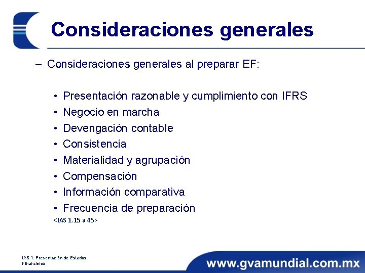 IAS 1 Presentacin de Estados Financieros EXPOSITOR L