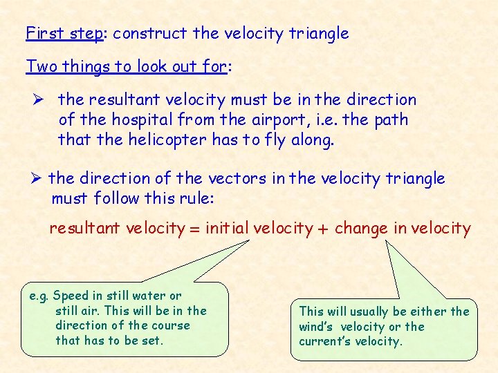 Velocity Triangles and Relative Velocity A typical problem