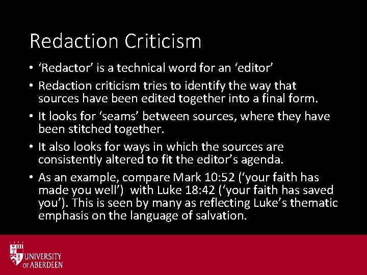 Common Approaches to the Analysis of Biblical Texts