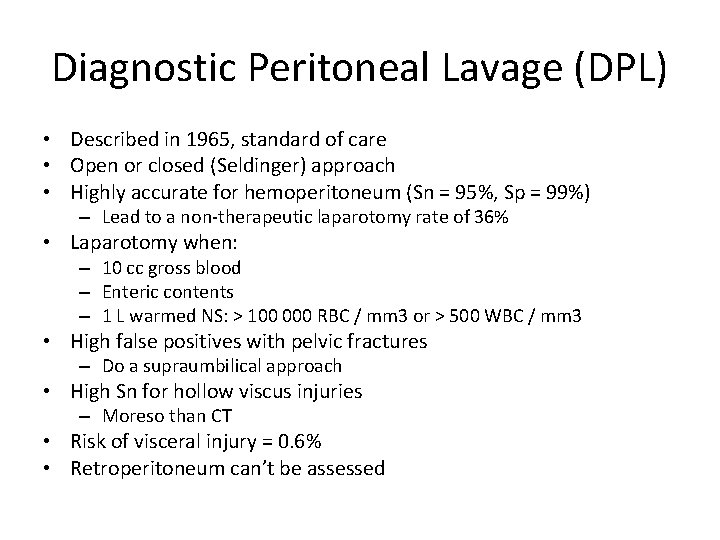The Initial Assessment and Evaluation of Abdominal Trauma