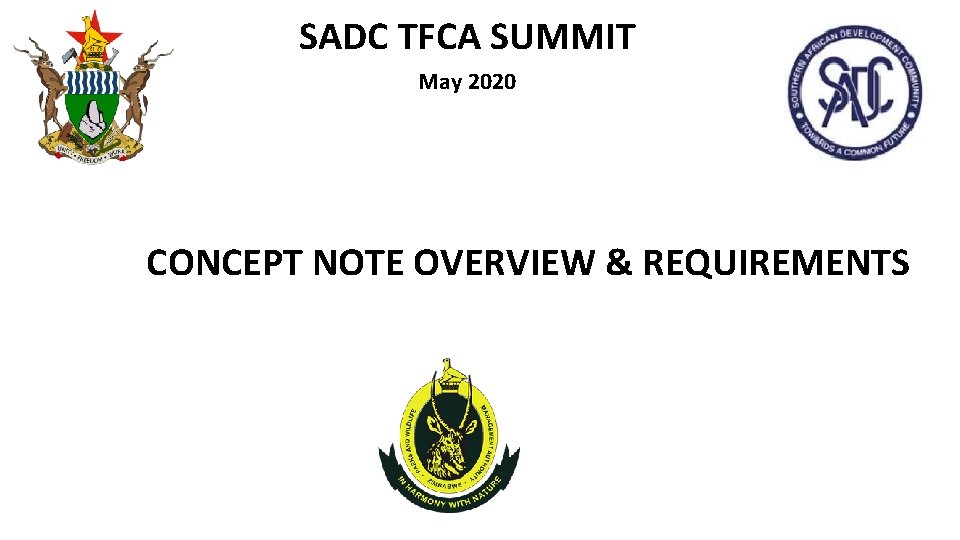 SADC TFCA SUMMIT May 2020 CONCEPT NOTE OVERVIEW