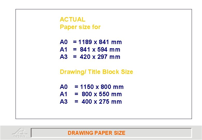 ACTUAL Paper size for A 0 1189 x