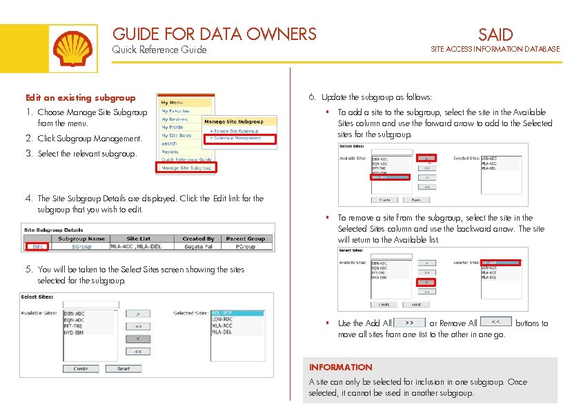 GUIDE FOR DATA OWNERS Quick Reference Guide PURPOSE