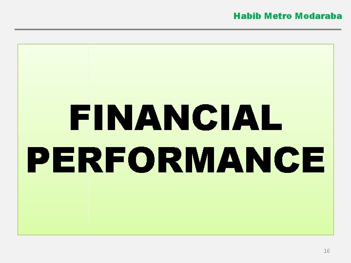 1 Habib Metro Modaraba Habib Metro Modaraba Corporate