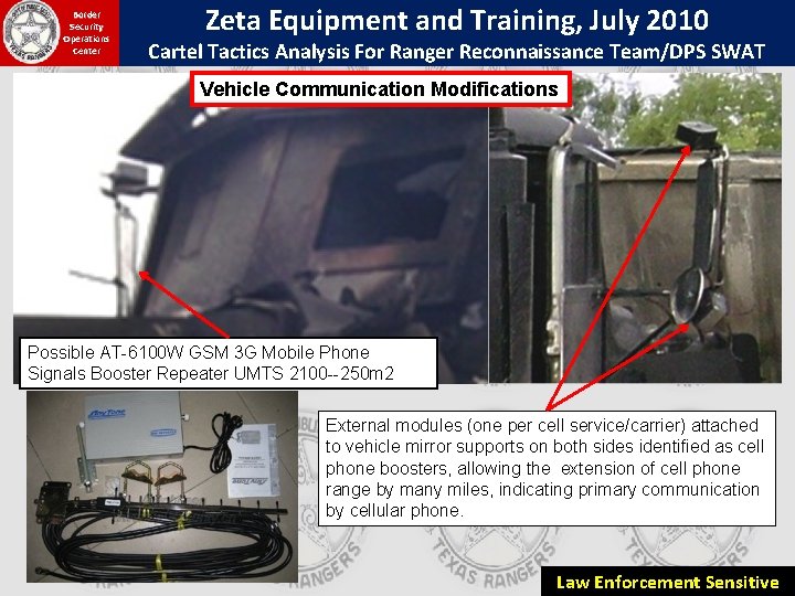 Border Security Operations Center Zeta Equipment and Training