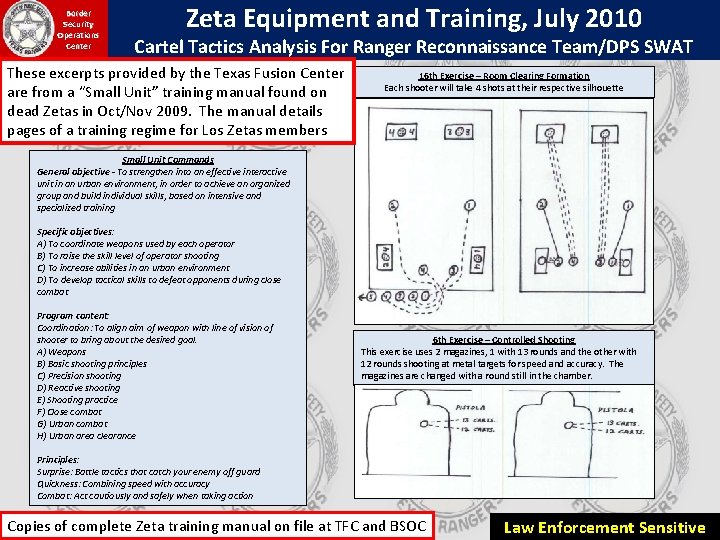 Border Security Operations Center Zeta Equipment and Training